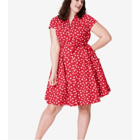 ellos | Dresses | Ellos Red Shirt Dress Has Pockets | Poshmark